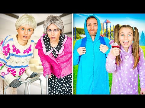 OLD vs YOUNG for 24 hrs challenge! | Family Fizz