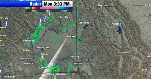 Thunderstorm activity expected in eastern Washington and North Idaho
