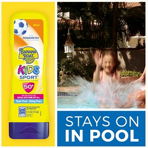 115K views · 188 reactions | When pool days come with sneaky splash attacks—NEW Banana Boat® Kids Sport Lotion Sunscreen with PowerStay Technology® has your kids protected. | Banana Boat | Facebook