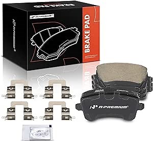 A-Premium Rear Ceramic Disc Brake Pads Set Compatible with Audi A4 2009-2016, Q5 2009-2017, A5 2010-2014, A4 allroad 2013-2016, A4 Quattro 2009-2016, A5 Quattro 2008-2017, allroad 2013-2016, 4 Pcs