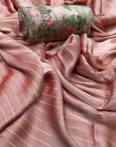  Gaunching designer fancy drape zari sareee with designer blouse Material - Panchuri zari chiffon  Price - 1350+£ Singles and multipls available Note: color may vary slightly due to photography, no exchange or return for color variations, unpacking video must for any sort of complaints | SHE's Quill | Facebook
