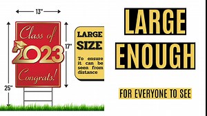 Graduation Yard Sign 2023 17in Tall Graduation Signs for Yard & Class of 2023 Graduation Decorations - Outdoor Graduation Yard Decorations & Graduation Party Decorations 2023 Red and Gold