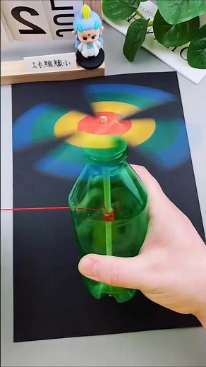 Let's make a fun spinning top propeller toy using beverage bottles and popsicle sticks