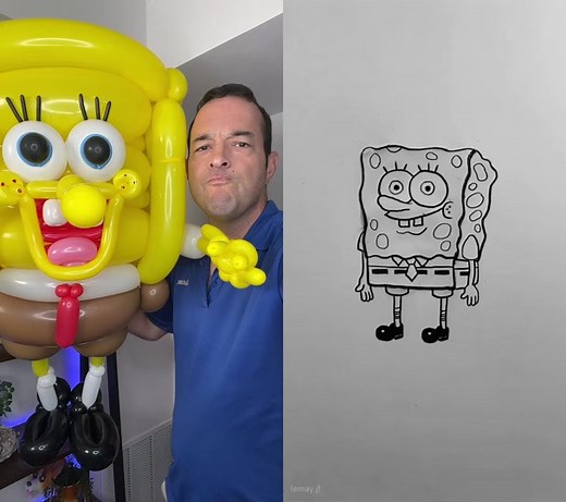 #duet with @lemay.jf #papercraft Crazy!!! #spongebob #spongebobsquarepants #artist #horror