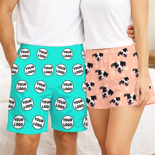 Custom Logo/face/pet/text Pajmas Shorts: Personalized Sleepwear for Women/men - Etsy Australia
