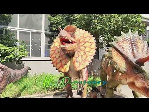 Realistic Animatronic Dilophosaurus | Lifelike Dinosaur for Theme Parks & Museums