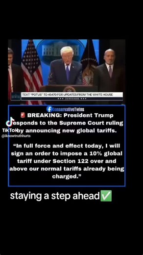 #BteakingNews #tariffs #SupremeCourt #Trump #fyppppppppppppppppppppppp this man will always stay a step ahead because he is not just a president he is a businessman and has sat back and watched the political game for years now. I'd have to say checkmate 😂