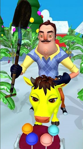 Peterson's cow took all the candy from Aaron in Hello Neighbor #helloneighbor #shorts