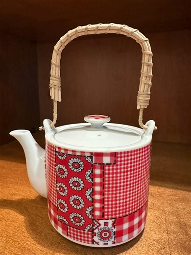 Vintage Porcelain Gingham "quilt Pattern" Teapot - Etsy