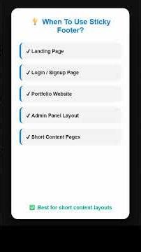 Sticky Footer in 60 Seconds 🔥 (Problem to Solution) #frontendcourse #uidesignlearning