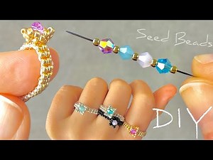 Easy Seed Bead Jewelry Making: How to Make Seed Bead Rings with Crystals