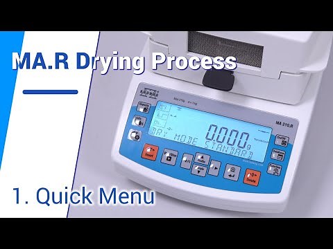 Drying Process Performed by Means of Quick Menu in the MA.R Moisture Analyzer