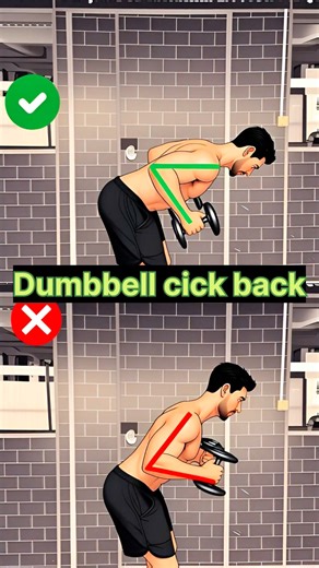 7.9K views · 23 reactions | Perfect your dumbbell kickback to isolate your triceps and sculpt strong, defined arms. ✅ Keep your upper arm fixed ✅ Elbows tight to your body ✅ Extend fully — squeeze at the top for 1 sec ❌ Don’t swing your arm or drop your elbow Focus on control, contraction & form  #TricepWorkout #DumbbellKickback #ArmDay #MuscleIsolation #FormMatters #FitnessTips #GymMotivation #StrengthTraining #Triceps #WorkoutReel | Lakhvir Singh | Facebook