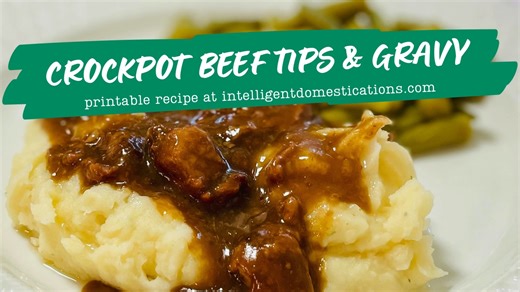Crockpot Beef Tips and Gravy Recipe. Simple, easy, and ready in under 4 hours. See comments for Recipe | Intelligent Domestications