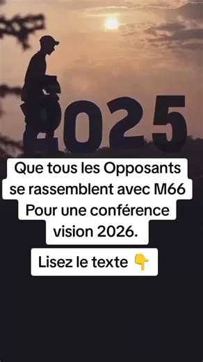 J'appelle aujourd'hui le 27 décembre, Mr Jean-Pierre-Fabre, Brigitte Adjamagbo, Tikpi Salifou, les M66... à une Assise pour ensemble définir une vision pour la lutte en 2026. au cours de cette Assise, l'assemblée va définir par vote un responsable, qui sera à la tête du Togo quand nous allons chasser les Sanguinaires actuel, et après cette élection vont présenter au peuple celui qu'ils ont choisi. Cette Assise va définir une charte qui consiste à ramener la constitution de la 4 république, les a