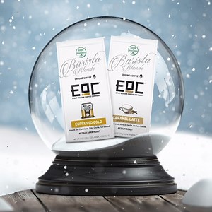 What to my wondering eyes should appear? Two new Barista Blends flavors to add some good cheer! Caramel Latte and Espresso Gold, A delicious treat to come in from the cold. Which new blend will you try first? Order now to quench your thirst! | Eight O'Clock Coffee