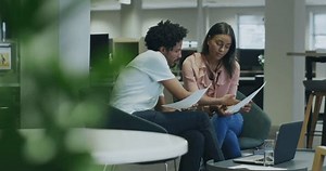 Colleagues Flipping Documents Tapping Chart Icons Stock Footage Video (100% Royalty-free) 3800007579 | Shutterstock