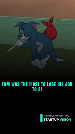 𝐒𝐭𝐚𝐫𝐭 𝐮𝐩 𝐕𝐈𝐒𝐈𝐎𝐍 🚀💡 on Instagram: "Tom was the first to lose his job to AI. In "Push Button Kitty," Tom learns a brutal truth about business and life: if you don’t adapt, you get replaced. His owner swaps him out for Mechano—a high-tech mechanical cat that never gets tired, never complains, never sheds, and never needs a break. Suddenly, Tom is out of a job, watching a machine perform his duties faster, cleaner, and more efficiently. The message hits harder today than ever: No matt