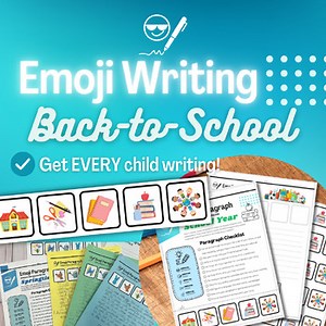 Back-to-School Emoji Paragraph Writing Activity & Art 3rd, 4th, & 5th grade