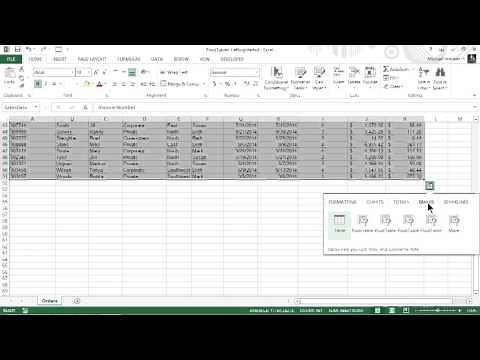 Microsoft Excel - Pivot Tables Tutorial | Creating Pivot Tables - The Quick Analysis Tool
