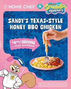240K views · 686 reactions | Yee-haw! Have some F.U.N. at dinnertime with meals inspired by SpongeBob SquarePants on the Home Chef menu for a limited time only. Get Meals Starting At $4.99 Per Serving + Free Shipping + Free SpongeBob SquarePants Mini-Spatula! | SpongeBob SquarePants | Facebook