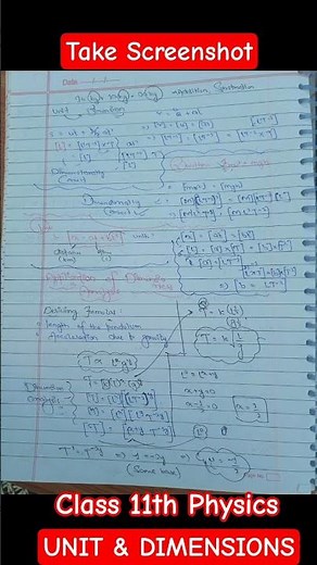 CLASS 11TH PHYSICS CH-1 UNITS & DIMENSIONS #class11 #physics #cbse #biharboard #jee