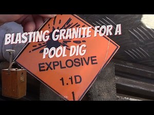 Blasting Granite in a pool dig for Allworx Landscaping