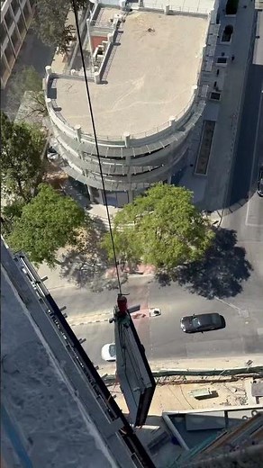 High-rise building facade installation