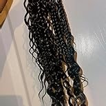 Boho Crochet Braids Human Hair Goddess Crochet Boho Box Braids with Human Hair Mixed Curls Bohemian Box Braid Crochet Braiding Hair Extensions