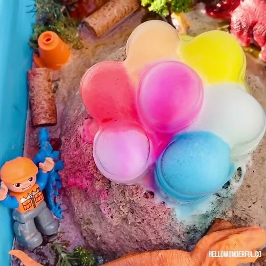 Rainbow Volcano Science Experiment