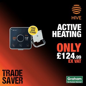 Hive Active Heating Thermostats only £124.99 WITH FREE STAND  Bringing you great offers as part of Trade Saver! Visit www.grahamdirect.co.uk  #plumbing #plumber #heating #heatingengineer #Instagraham #grahammerchant | Graham Plumbers' Merchant | Facebook