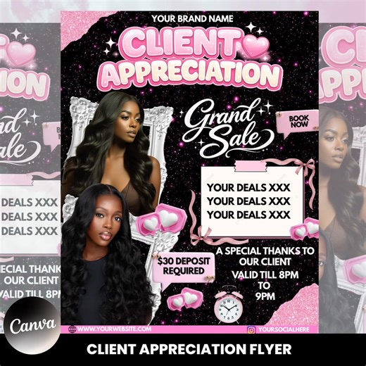 Client Appreciation Flyer, DIY Client Appreciation Flyer, Client Appreciation Sale, Social Media Flyer, Special E-flyer Template - Etsy