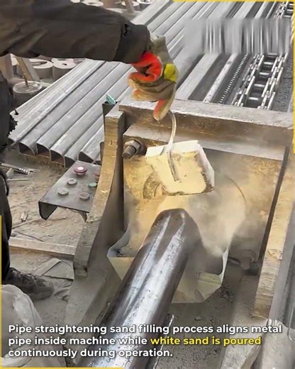 Metal Pipe Sand Filling.