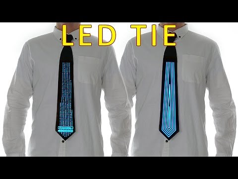 Sound Activated flashing LED Tie - Demo Electroluminescent (EL)