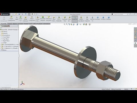 Solidworks tutorial | sketch Bolt and Nut in Solidworks