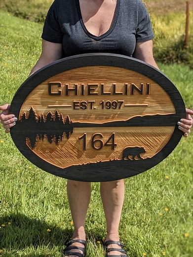 Double Sided or Single Sided Carved Wood Address Sign - Etsy