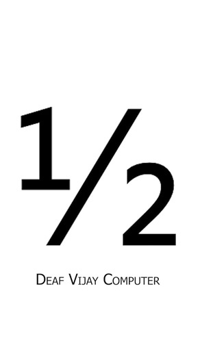 One half fraction 1/2 Symbol Ms Word Shortcut Key