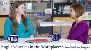 97K views · 331 reactions | Improve your English for work on your own schedule from any location with Rice University’s online English Success in the Workplace certificate program. Instagram: www.instagram.com/riceesl Twitter: twitter.com/RiceESL YouTube: www.youtube.com/watch?v=cY0O8ZNj9U8&feature=youtu.be | Rice University | English as a Second Language Program (ESL) | Facebook
