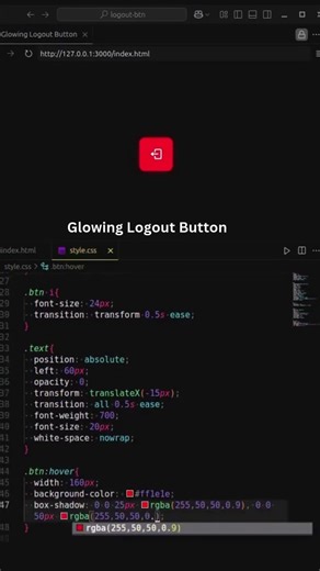 🔥 Logout Button with Icon Hover Effect ✨ | HTML & CSS | #html #css #hovereffect #button