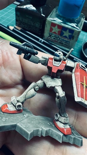 KK on Instagram: "Surprise in Choco Capsule Gundam Completed with weathering wash and weathering pencils from AK Interactive Remember to spray a Matt clear coat over the acrylic painted surface first before commencing weathering. #gundam #gunpla #asmr #rgm79gm #rgm"