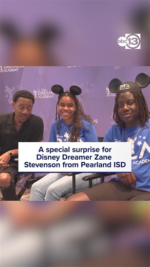 50K views · 408 reactions | Disney's Dreamers Academy in Orlando has come to a close. But before the program wrapped up, there was a special surprise for a Pearland ISD Freshman Zane Stevenson. Zane attends Dawson High School and from thousands who applied he was selected to attend Disney Dreamers Academy. https://abc13.com/16081474/ | ABC13 Houston | Facebook