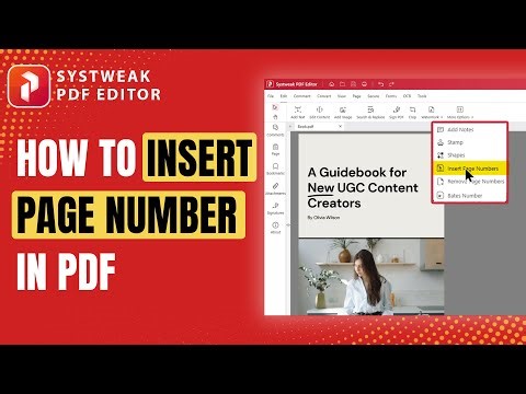 How to Insert/Add Page Numbers in PDF | Systweak PDF Editor #Tutorial_40 #InsertPageNumbers