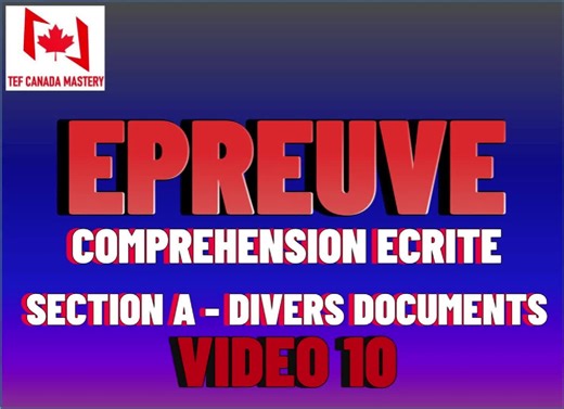 TEF Canada (Compréhension Ecrite - Section A - Score C1/C2) - Entrée Express - Express Entry #tefcanada #tefcanadaexam #canada #canada_life🇨🇦 #learn #learnontiktok #viral #foryou