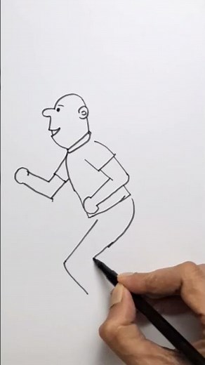 How to draw easy cartoon man running. cartoon character #drawingtutorial