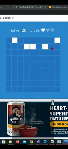 Human benchmark | Visual Memory level 37 (with screenshots)