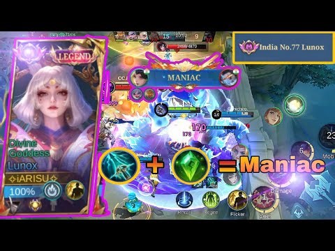 Legend Skin Lunox MANIAC! Best Burst Build 2025 Mythic Rank Domination