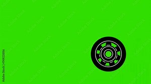 Animated video of a spinning wheel with a green screen background