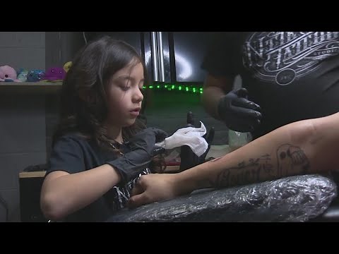 An 8-year-old tattoo artist is making a name for herself