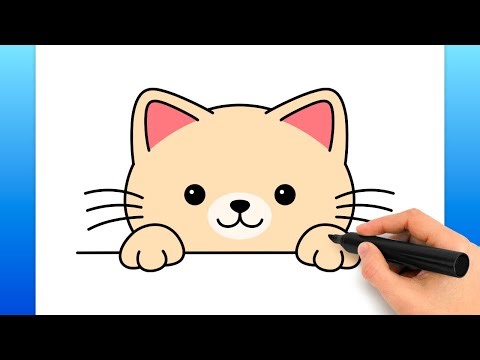 How To Draw A Kitten Peeking (Easy Drawing Tutorial)