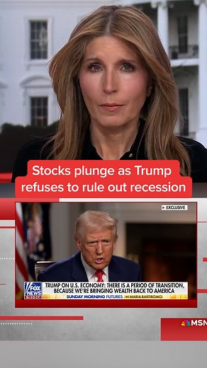 112K views · 2.8K reactions | Stocks fell sharply amid growing economic uncertainty and persistent worries about President Trump’s tariff policies. Wall Street’s worst day of 2025 came a day after Trump refused to rule out a recession in an interview with Fox News. MSNBC’s @nicollewallace reports on “Deadline: White House.” #trump #market #stocks #finance #news | MS NOW | Facebook